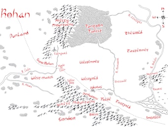 Map of the Shire Hand Drawn Tolkien Style Map Artwork - Etsy