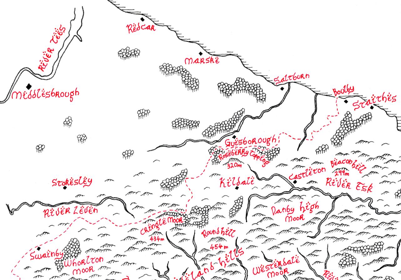 Map of North York Moors National Park Hand Drawn Tolkien Style Map ...