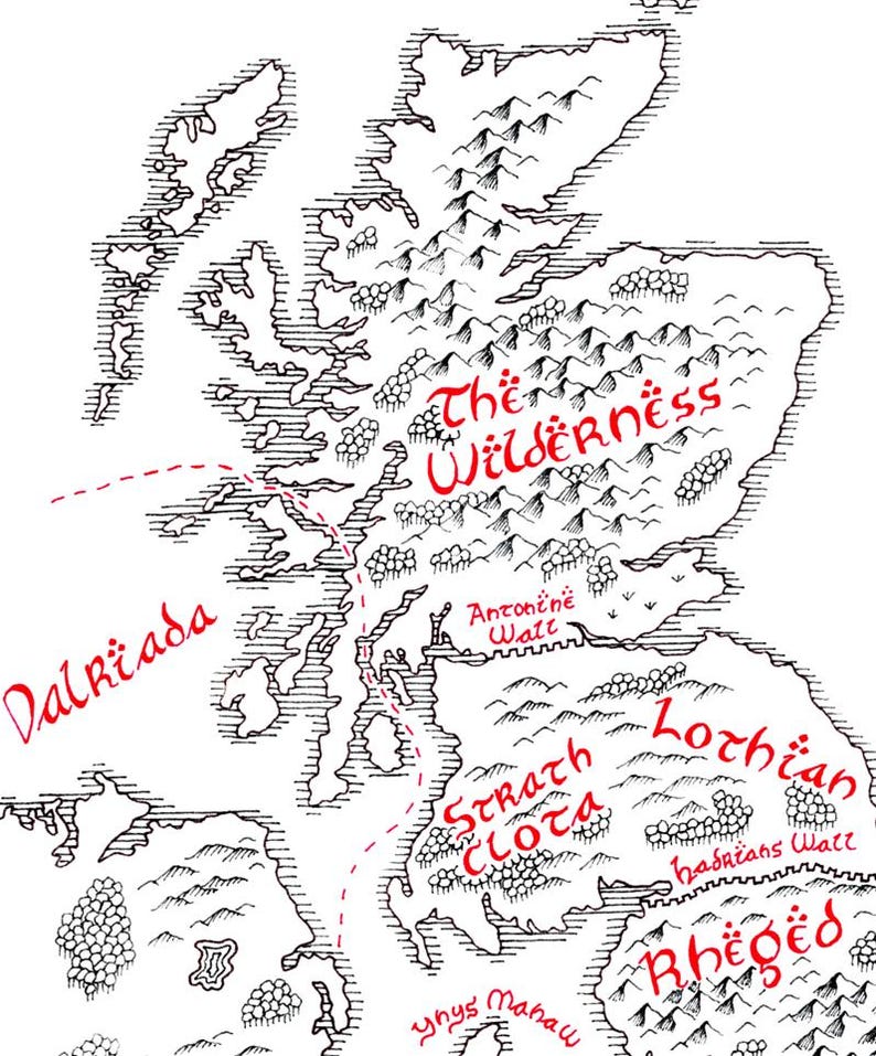 Map of King Arthur's Britain Hand Drawn Tolkien Style Map Artwork - Etsy