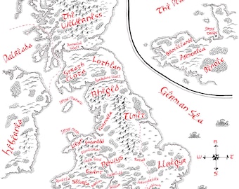 Map of Arthurian Britain - Etsy