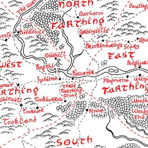 Map of the Shire Hand Drawn Tolkien Style Map Artwork - Etsy