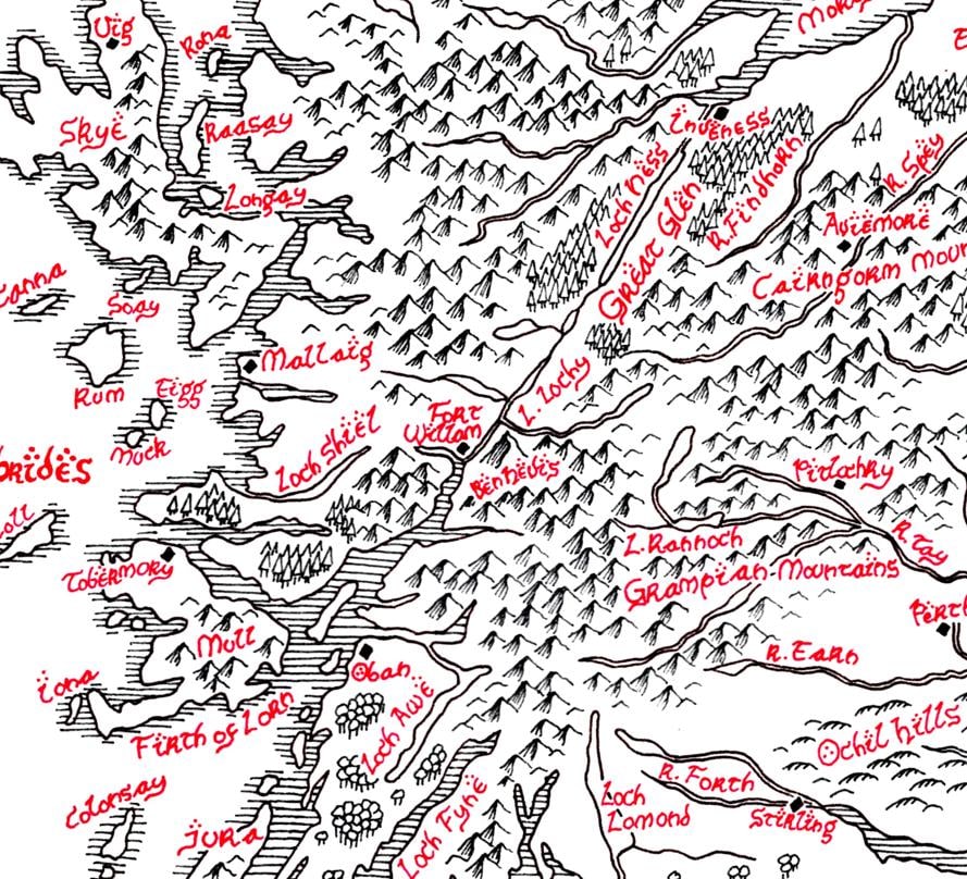 Map of Scotland Hand Drawn Tolkien Style Map Artwork - Etsy