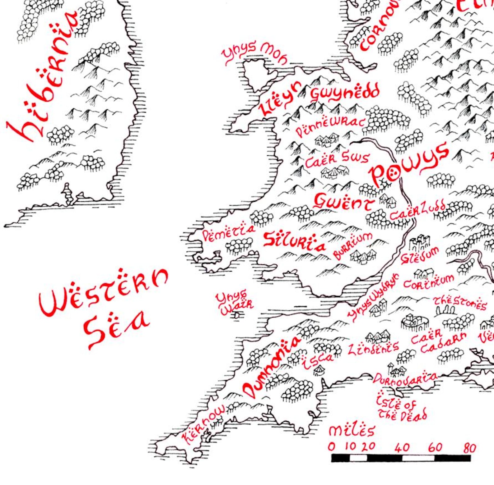 Map of King Arthur's Britain Hand Drawn Tolkien Style Map Artwork - Etsy