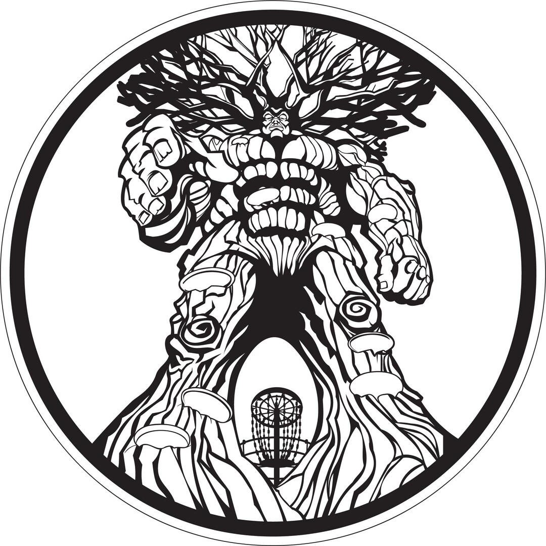 Disc Golf, Disc Dye Stencil - Digital SVG Download of a Guardian Tree ...