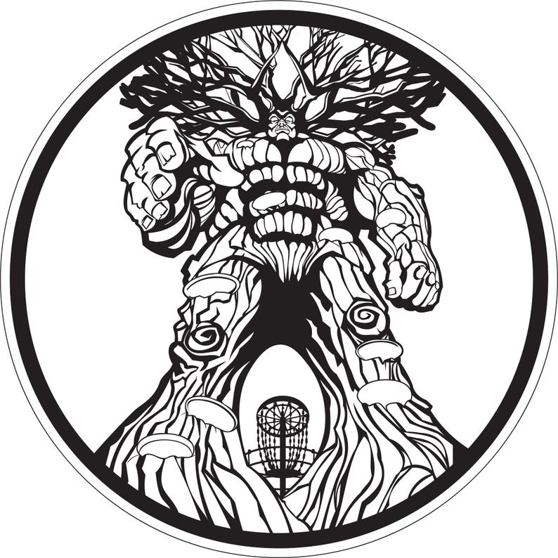 Disc Golf, Disc Dye Stencil - Digital SVG Download of a Guardian Tree ...