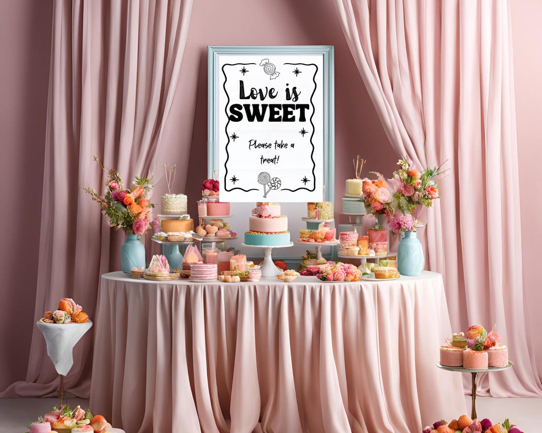 Hen Party Sweet Table Sign Black and White Theme instant Download - Etsy