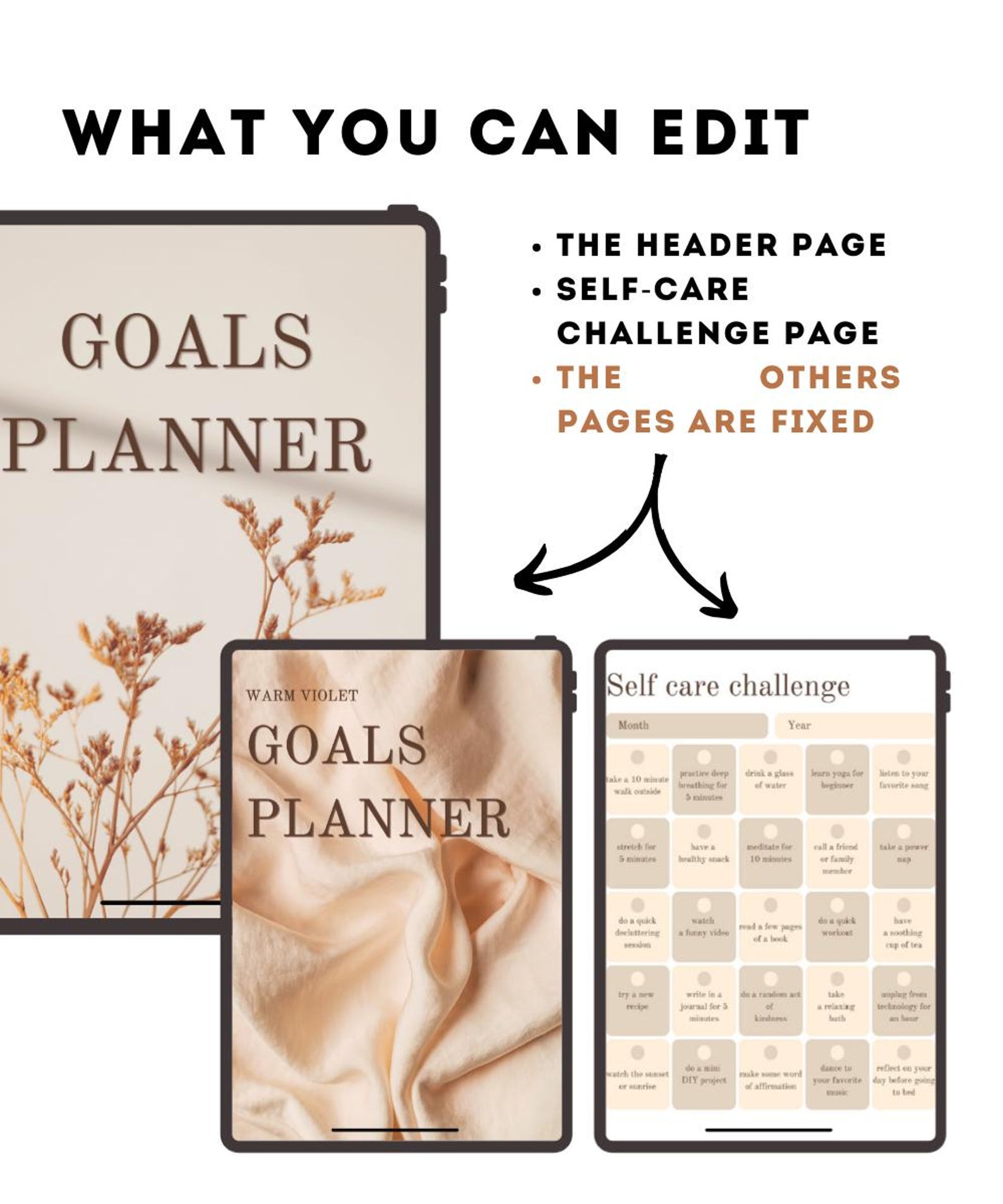 Self-improvement Goal Setting Journal for SMART Goals Tracking and ...