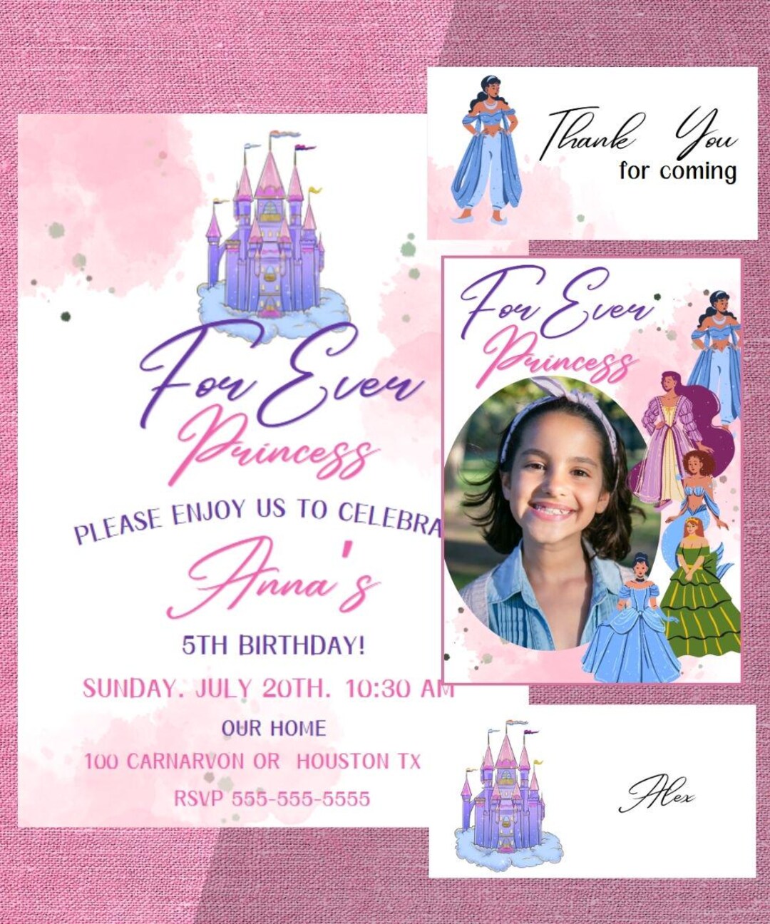 Birthday Party Invitation Templates Princess Invite for Princess Theme ...