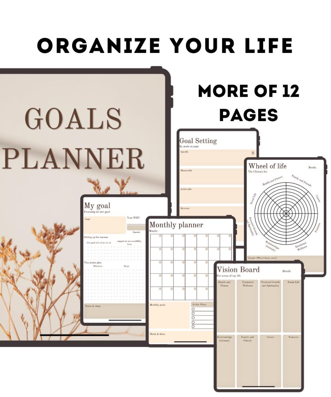 Digital Goal Planner for Personal Growth Goal Setting Planner for SMART ...