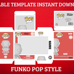 Plantilla de Canva para caja Funko POP (Svg), caja Funko Pop personalizada, caja Funko editable ...