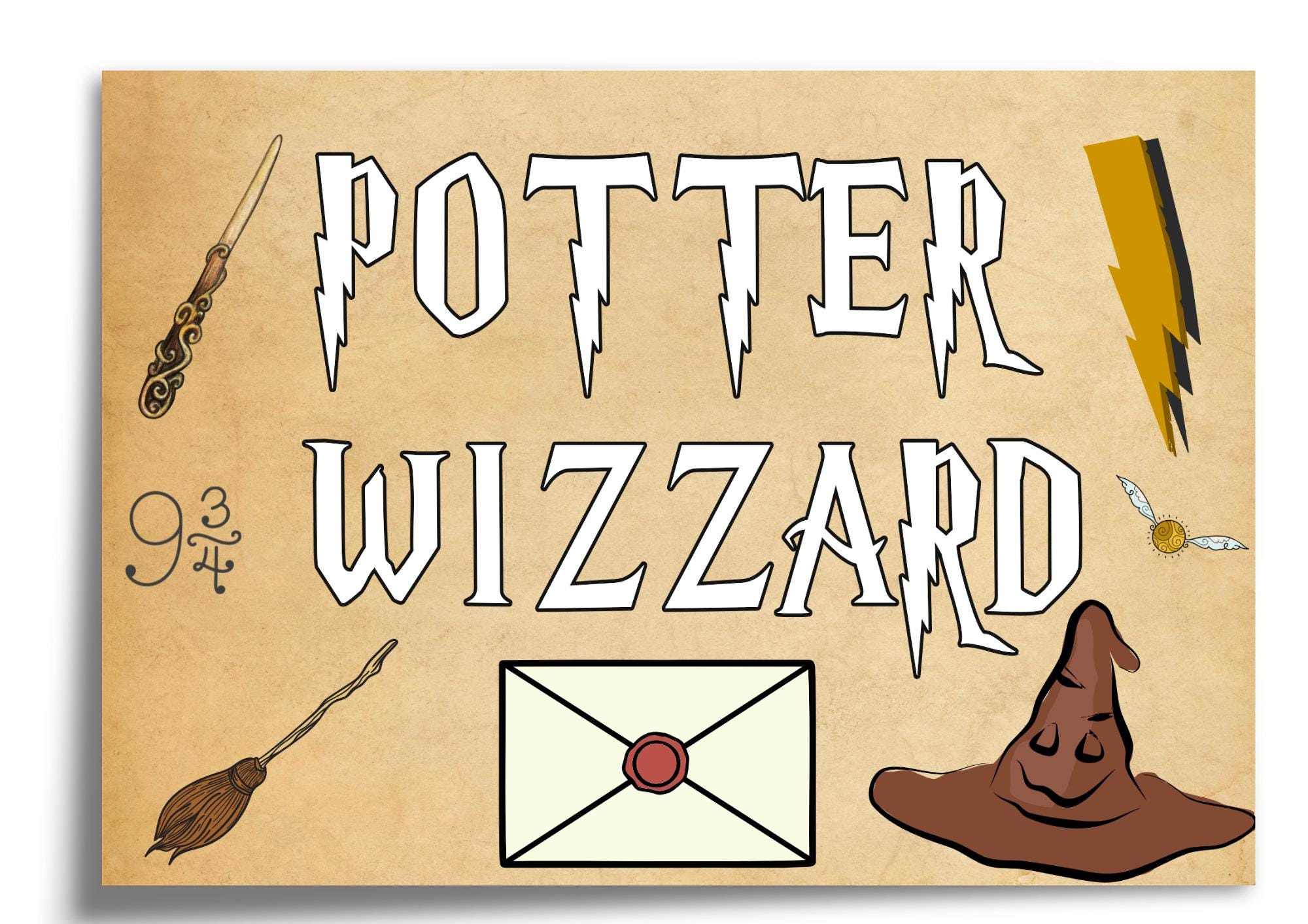 Potter Font-wizard Font, Harry Potter Font, Editable Wizard Letters ...