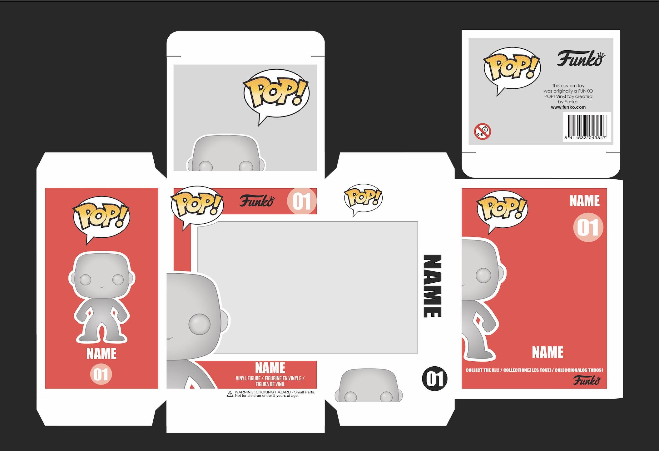 Plantilla de Canva para caja Funko POP (Svg), caja Funko Pop ...