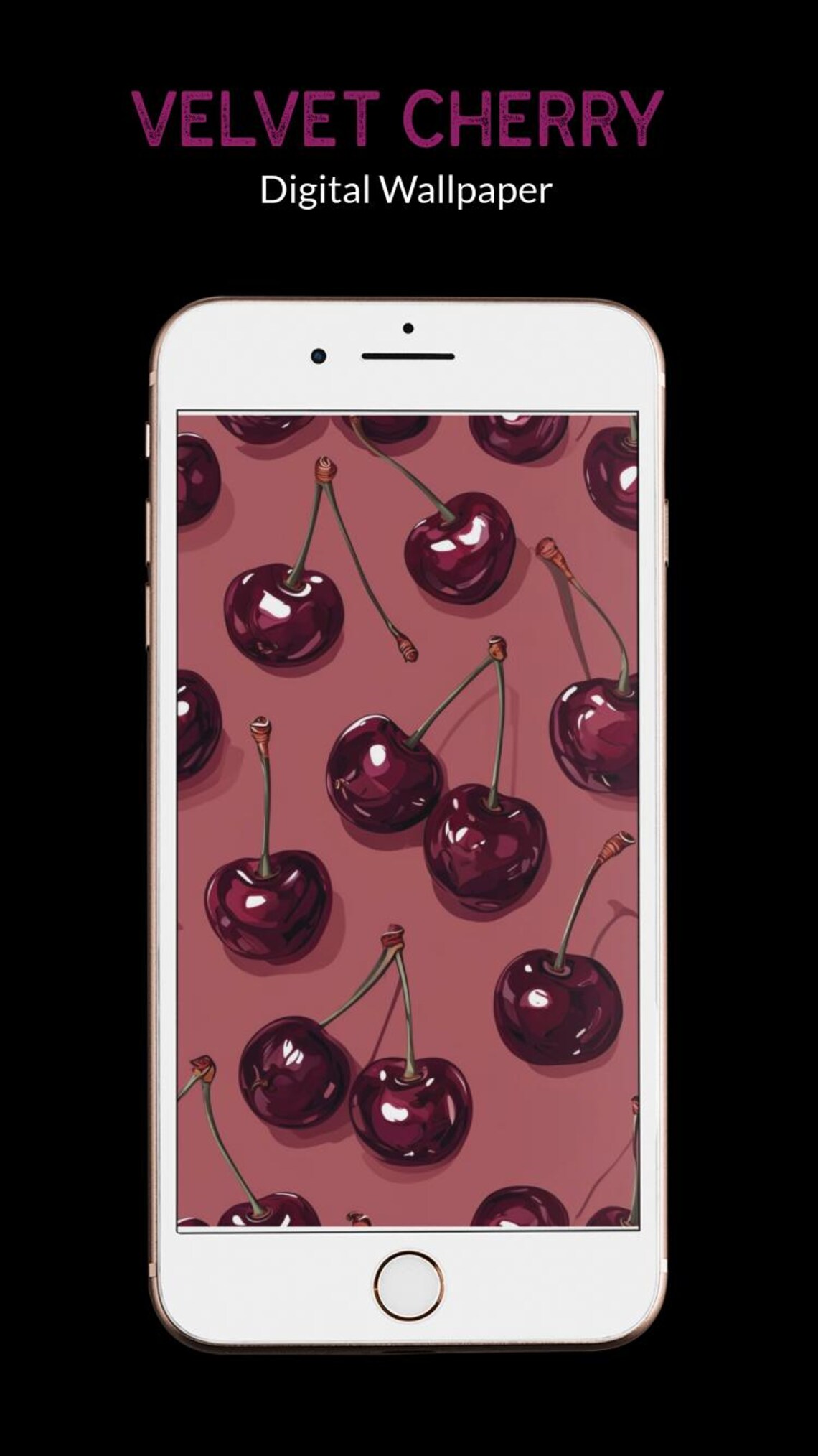 Velvet Dark Cherry Digital Wallpaper for Phone, Laptop or Desktop - Etsy