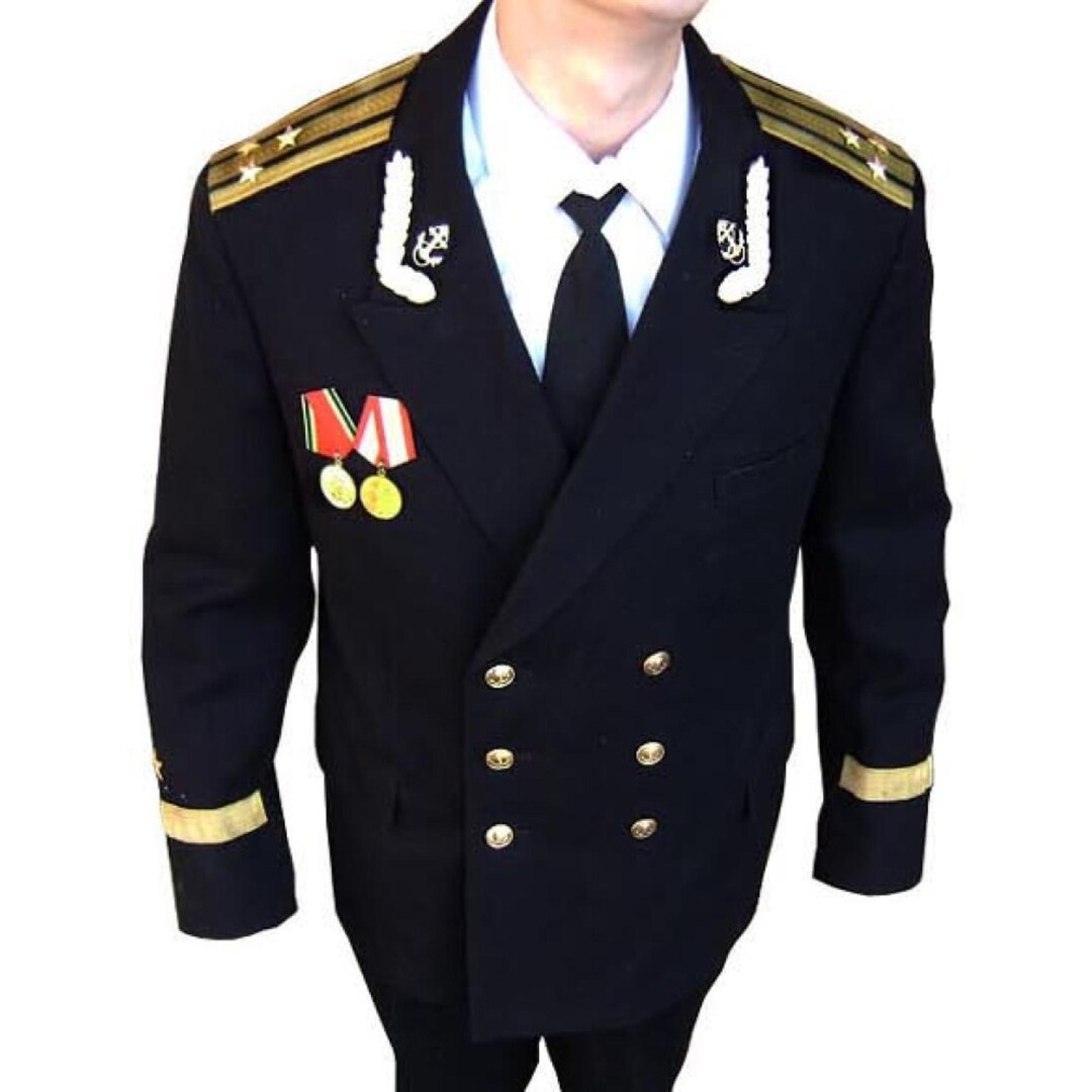 Red Army Navy Fleet Captain Black Jacket, Soviet Navy Parade Uniform ...