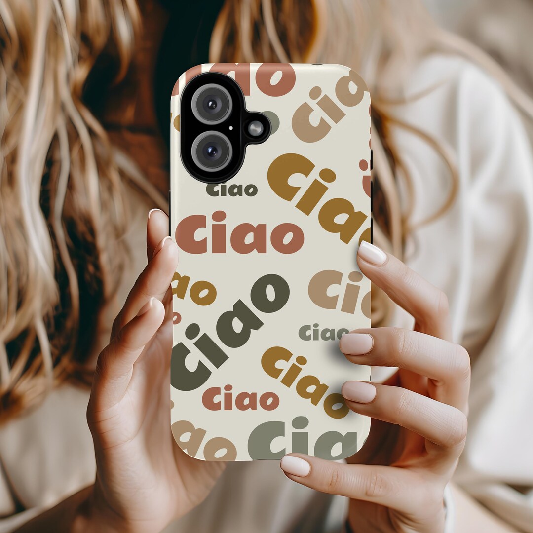 Italian Aesthetic Phone Case, Trendy Ciao Print Phone Cover, European ...