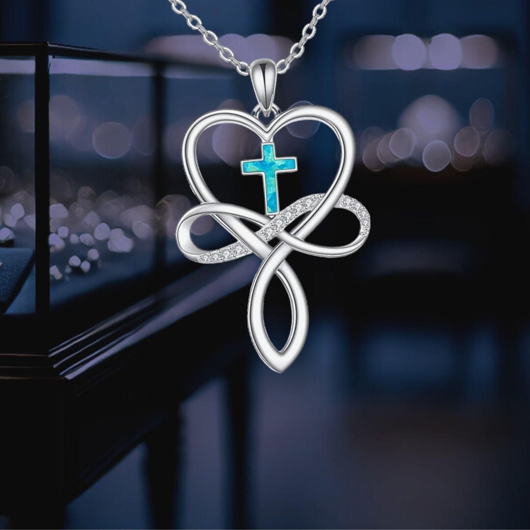 Infinity Heart Cross Necklace for Women 925 Infinity Heart Cross ...