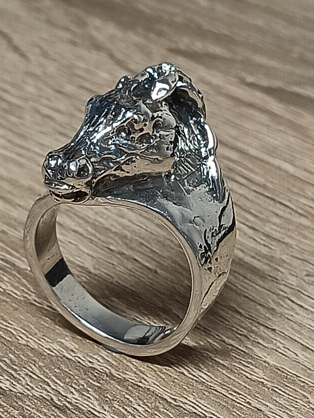 925 Silver Horse Head Ring – Handmade Unisex Ring for Horse Lovers and ...