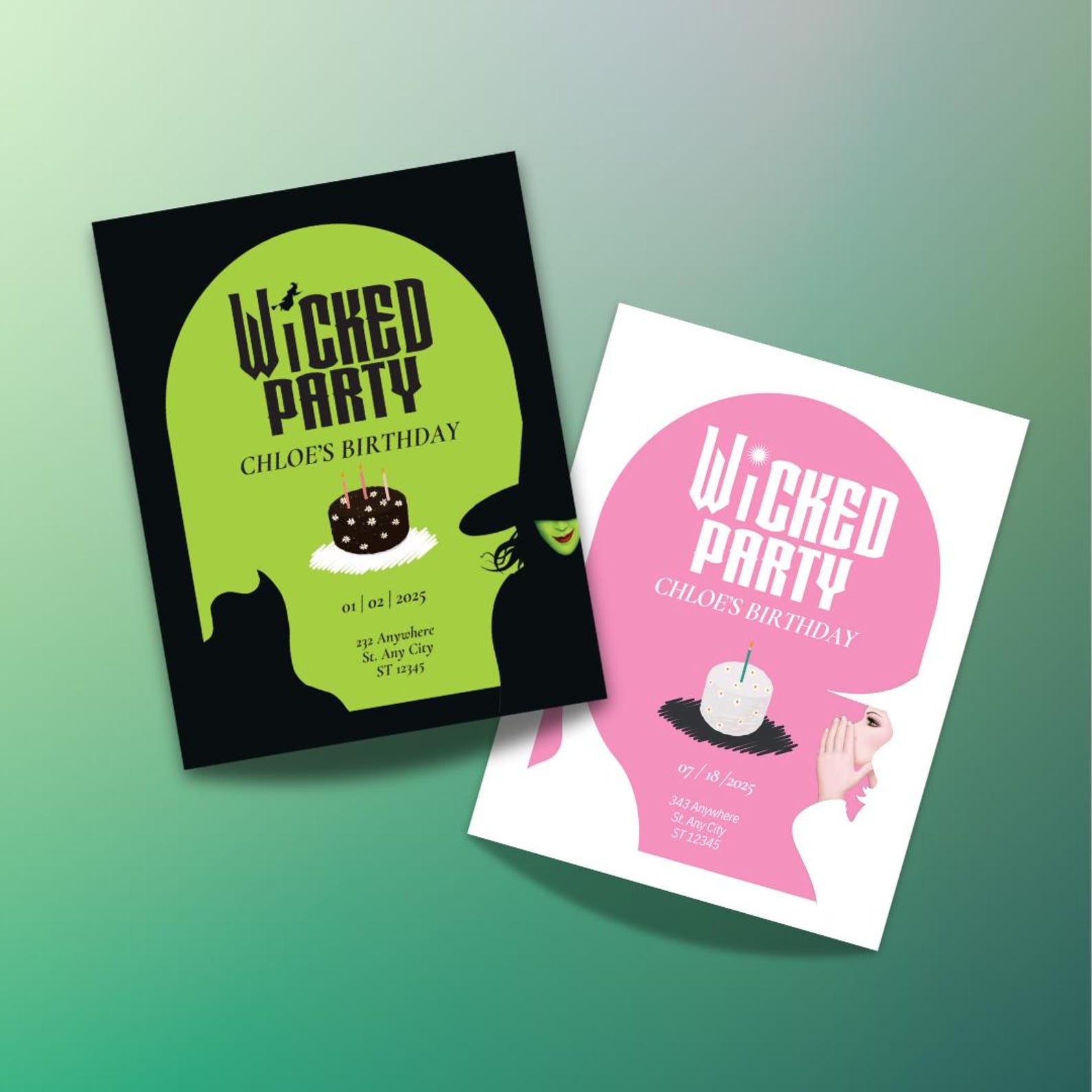 Customizable Wicked Birthday Invitations, Editable Invitation for Her ...