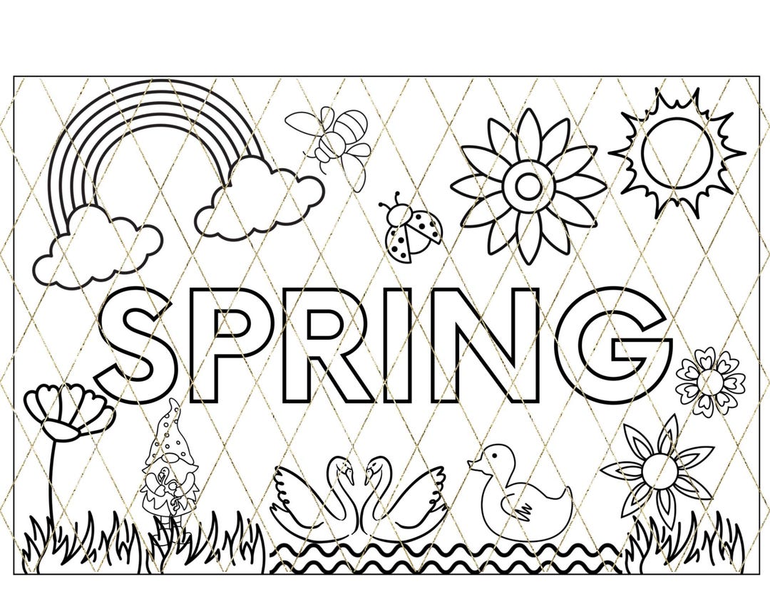 Spring Coloring Page - Etsy Canada