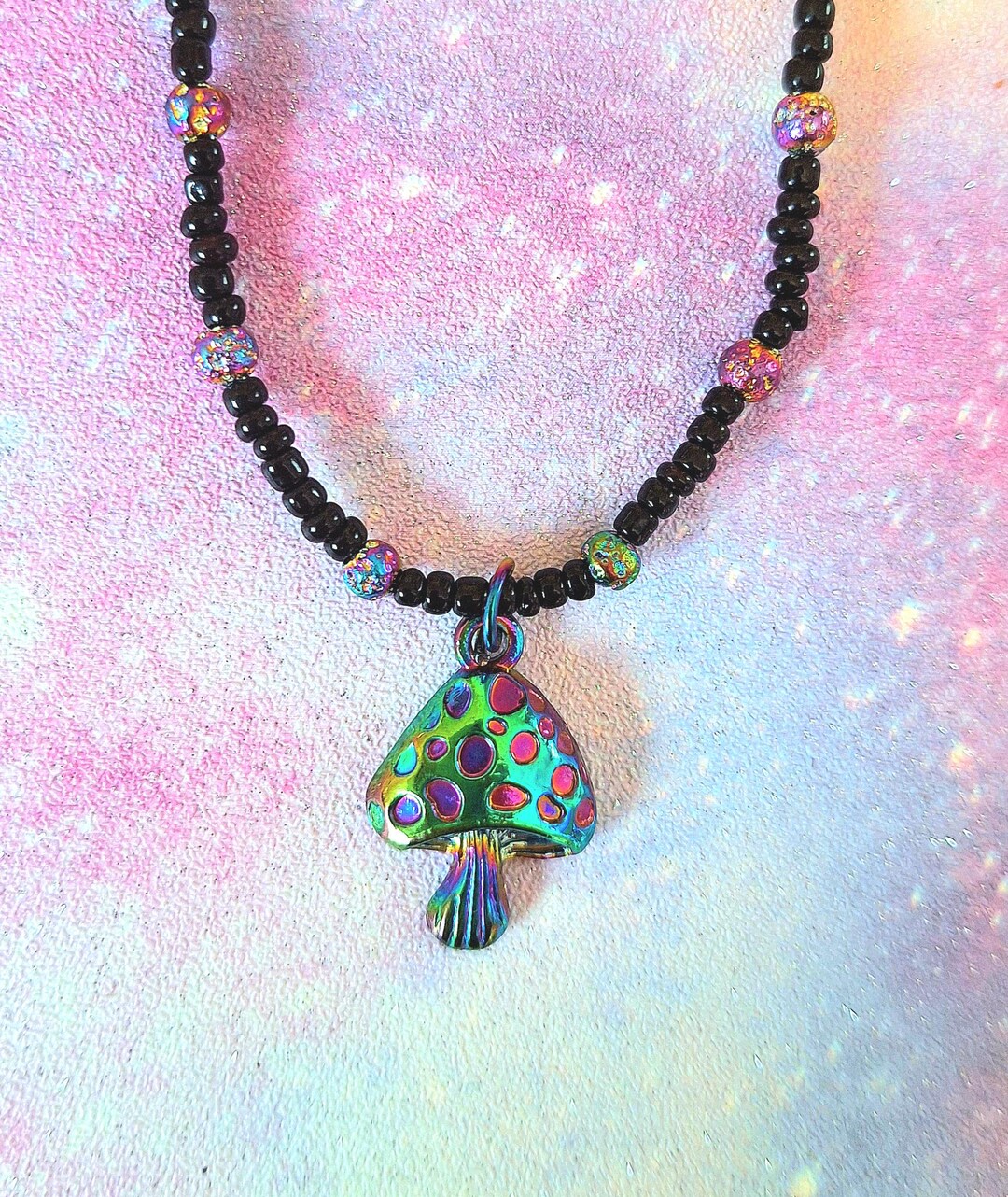 Magic Rave Babe Holographic Rainbow Necklace,cyberpunk Necklace,kawaii ...