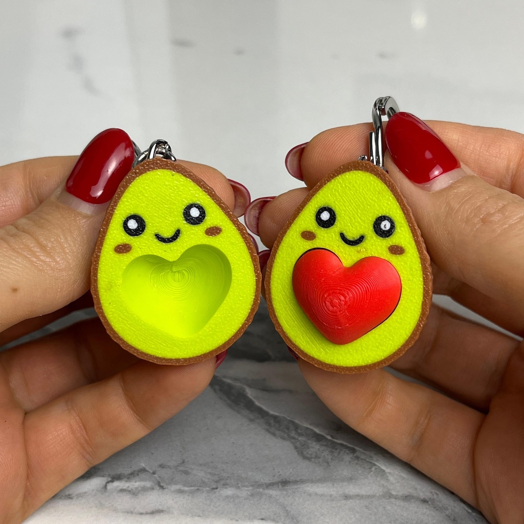 Avocado Magnetic Keychain Pair – Cute Couple Gift With Heart Connection ...