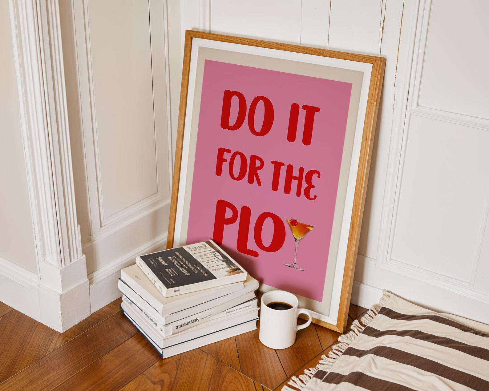 Do It for the Plot Hot Pink Wall Art Dopamine Decor Art Print Red and ...