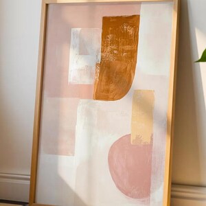 Pink Abstract Wall Art Printable Pink Abstract Art Living Room Modern ...