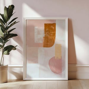 Pink Abstract Wall Art Printable Pink Abstract Art Living Room Modern ...