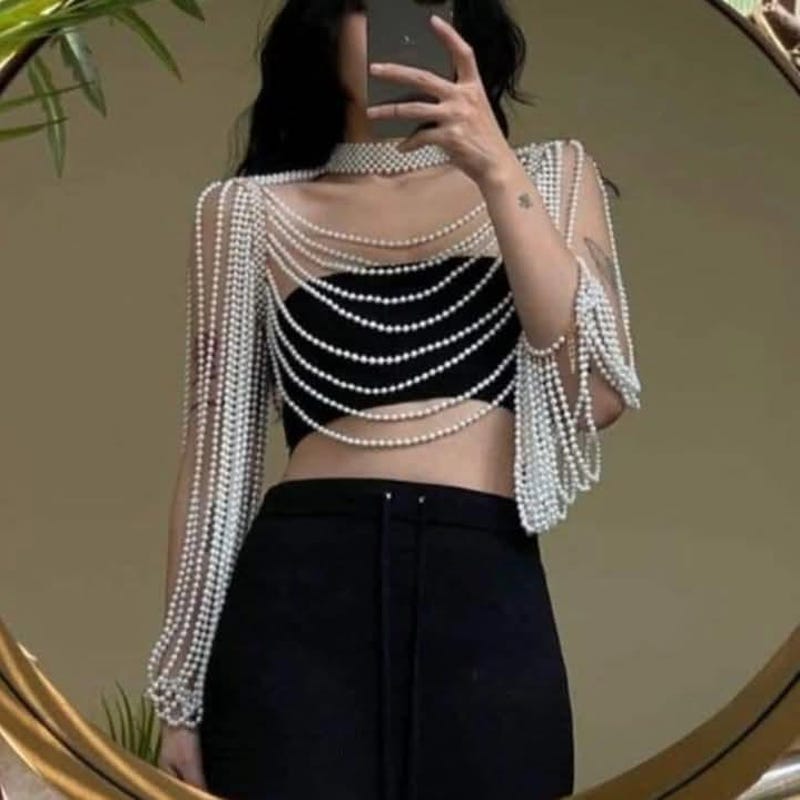 Pearl Body Chain - Etsy