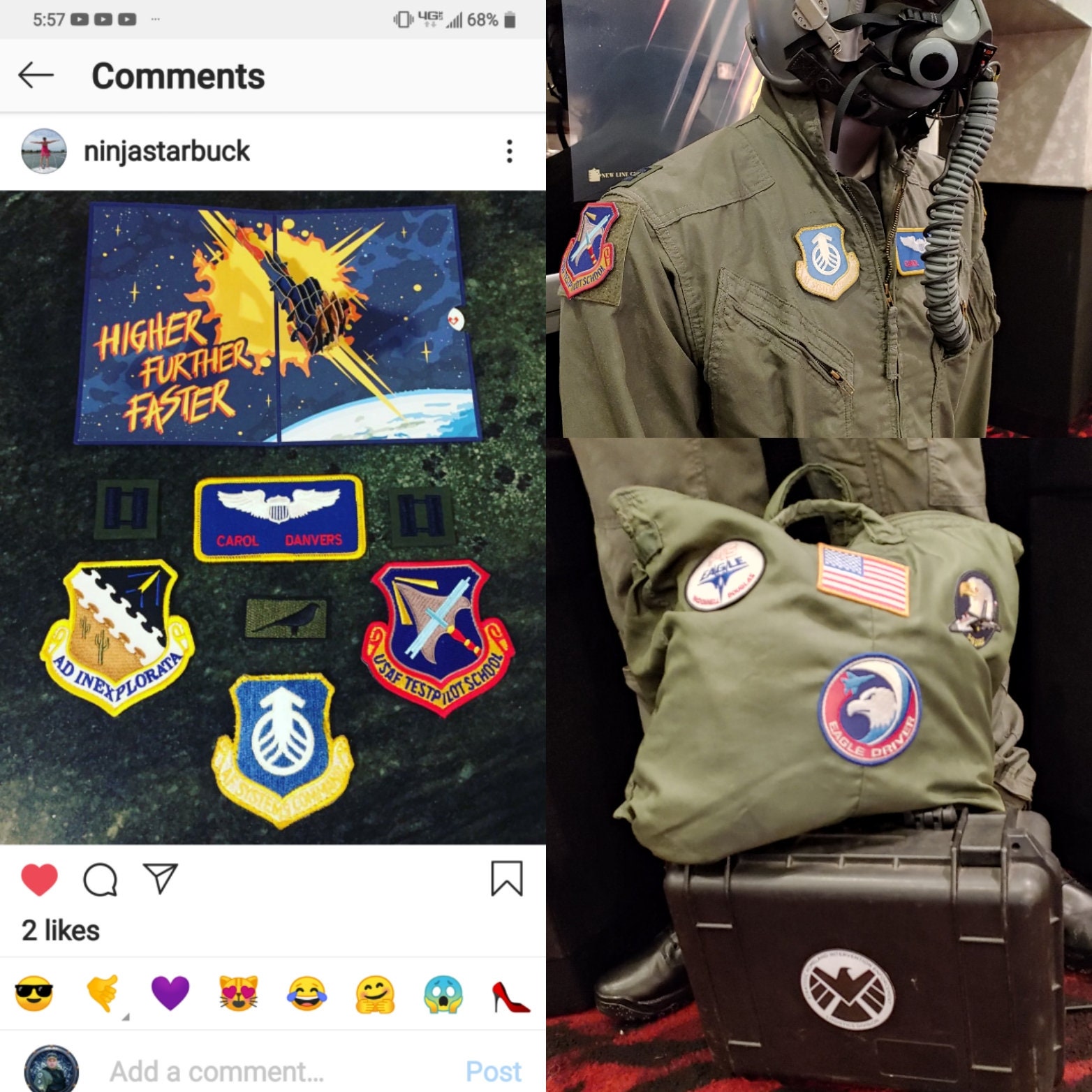 Captain Marvel Flightsuit Patch Set screen Accurate - Etsy
