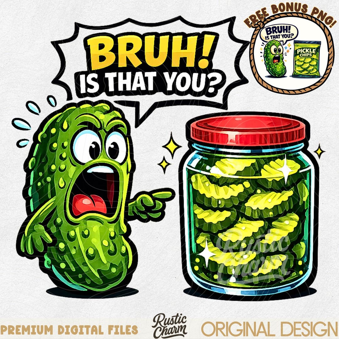 Funny Pickle Cartoon Vegetable Jar Png, Bruh! is That You Cucumber ...