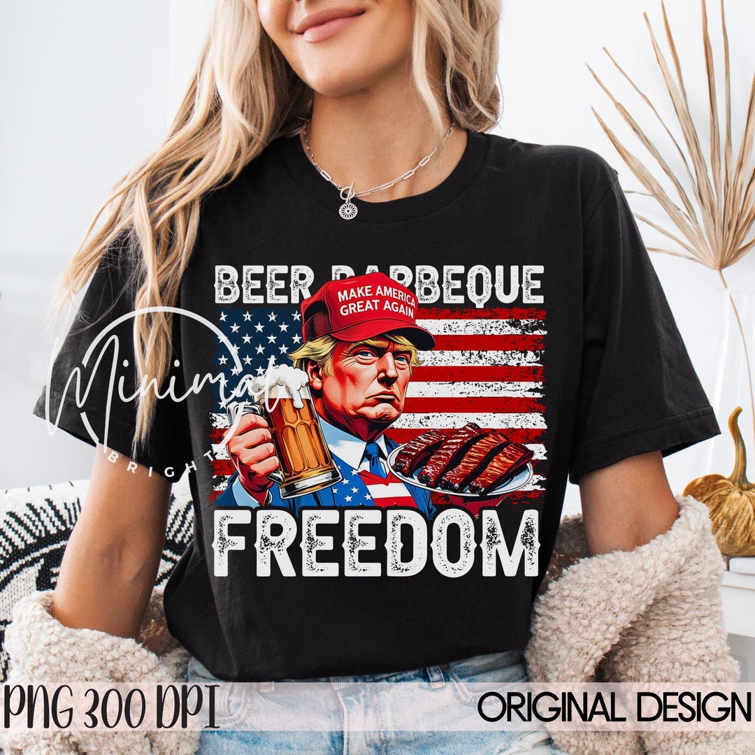 Beer Barbecue Freedom President Trump PNG, Funny Patriotic Trump 4th of ...