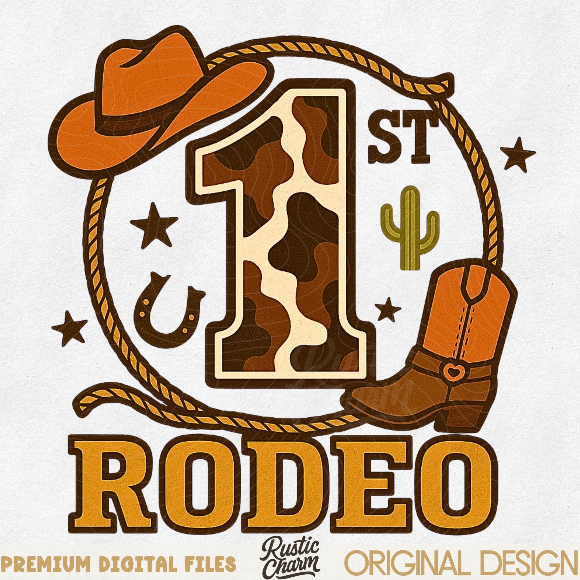 Rustic My First Rodeo Cowboy Birthday PNG, Western 1st Cowpoke Birthday ...