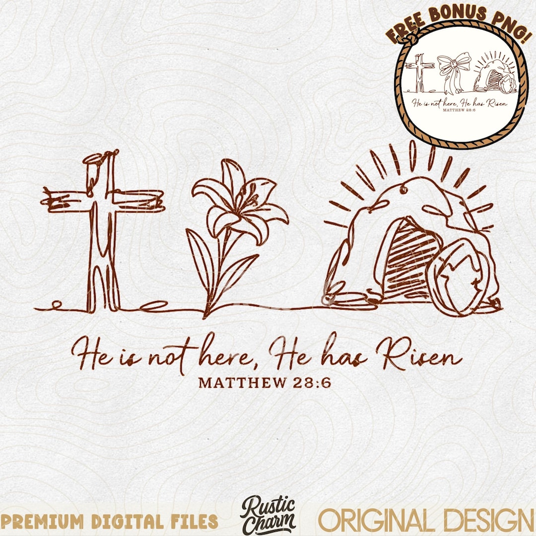 He is Not Here He Has Risen Faith PNG Bundle, Matthew 28:6 Easter Shirt ...
