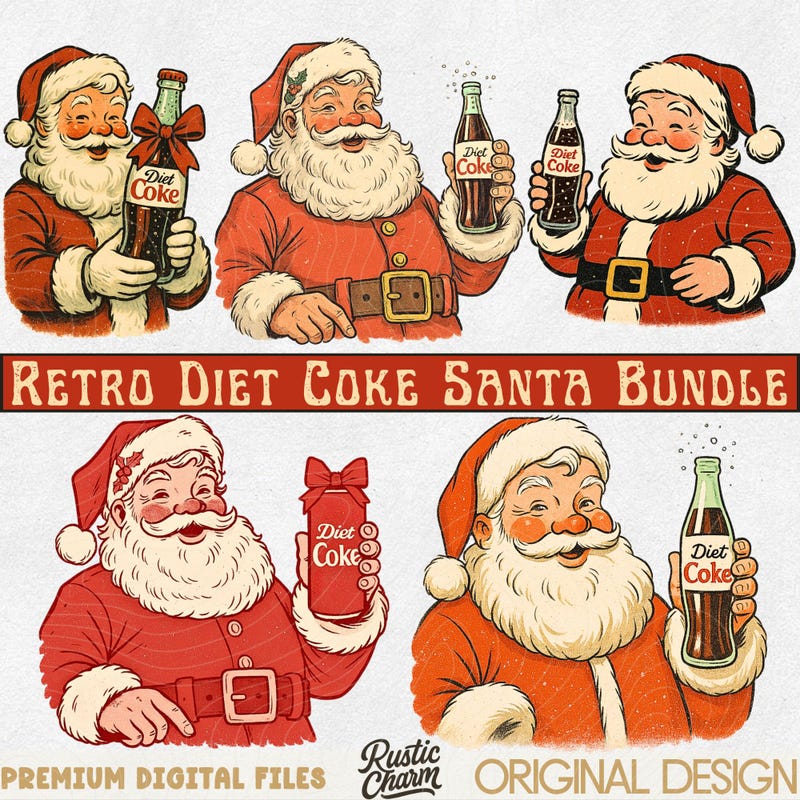 Coke Santa Vintage Print - Etsy UK