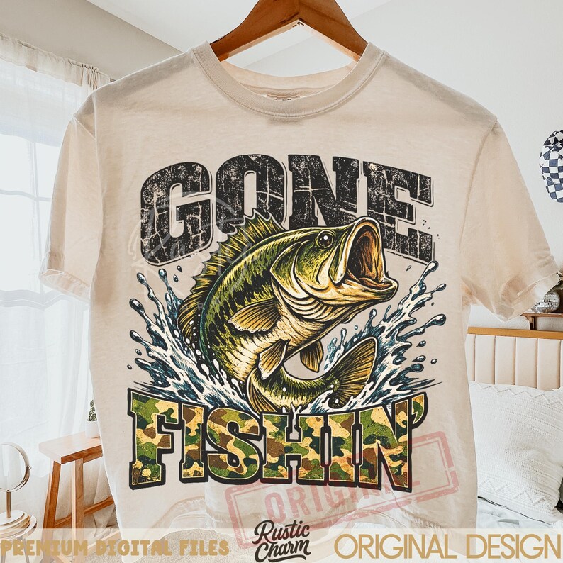 Retro Gone Fishin Reel Cool Dad Fisherman PNG, Vintage Bass Fishing ...