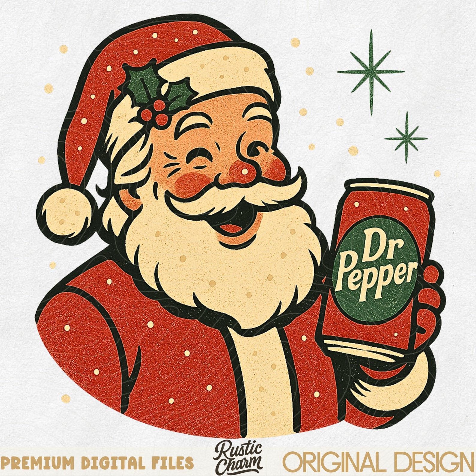 Retro Santa Dr Pepper PNG, Vintage Christmas Cheer Sublimation, Funny ...