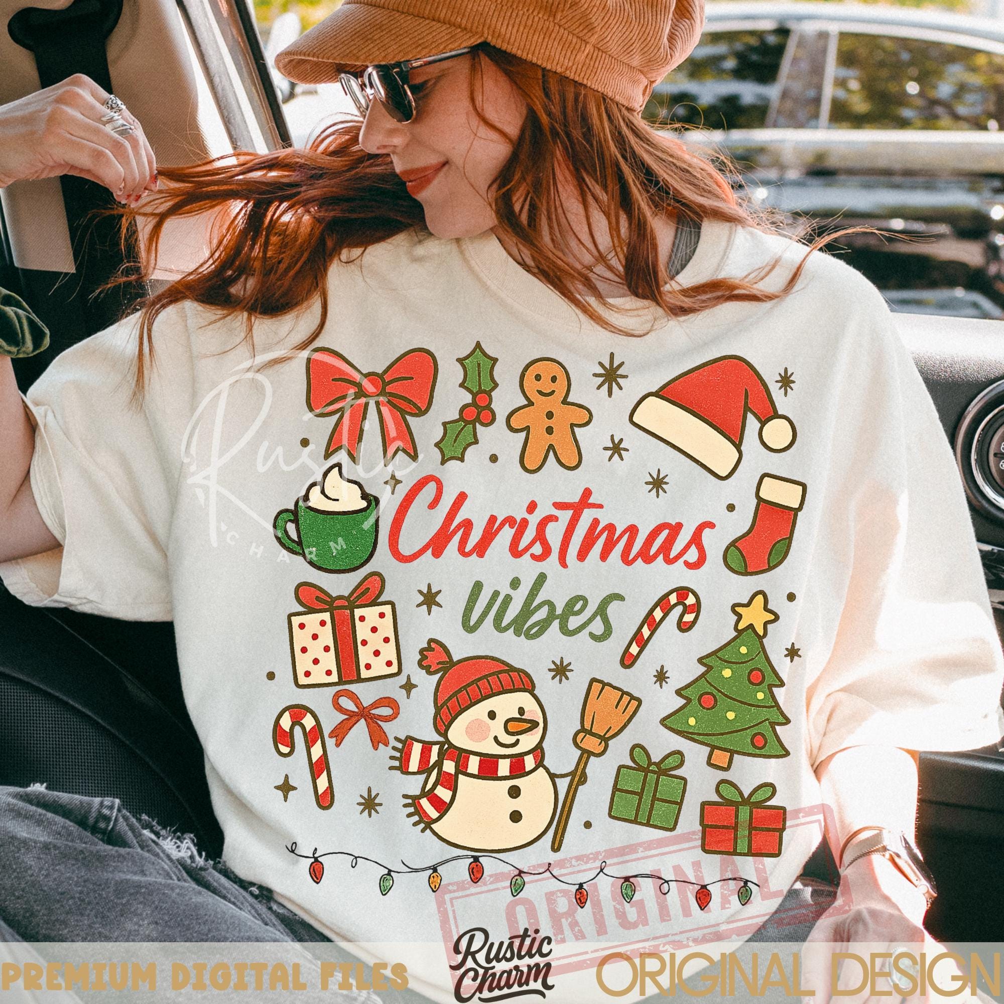 Retro Christmas Vibes PNG, Cute Holiday Tree Hot Chocolate Coquette ...