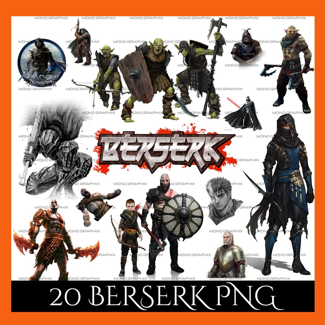Berserk Anime PNG Bundle | Anime Manga Ready to Print Digital Designs ...