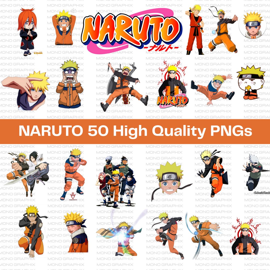 Naruto PNG Bundle of 50 | Naruto Anime Png Design | Naruto Printable ...