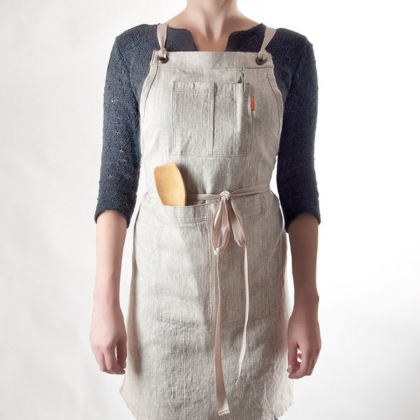 Natural Linen Apron - Etsy