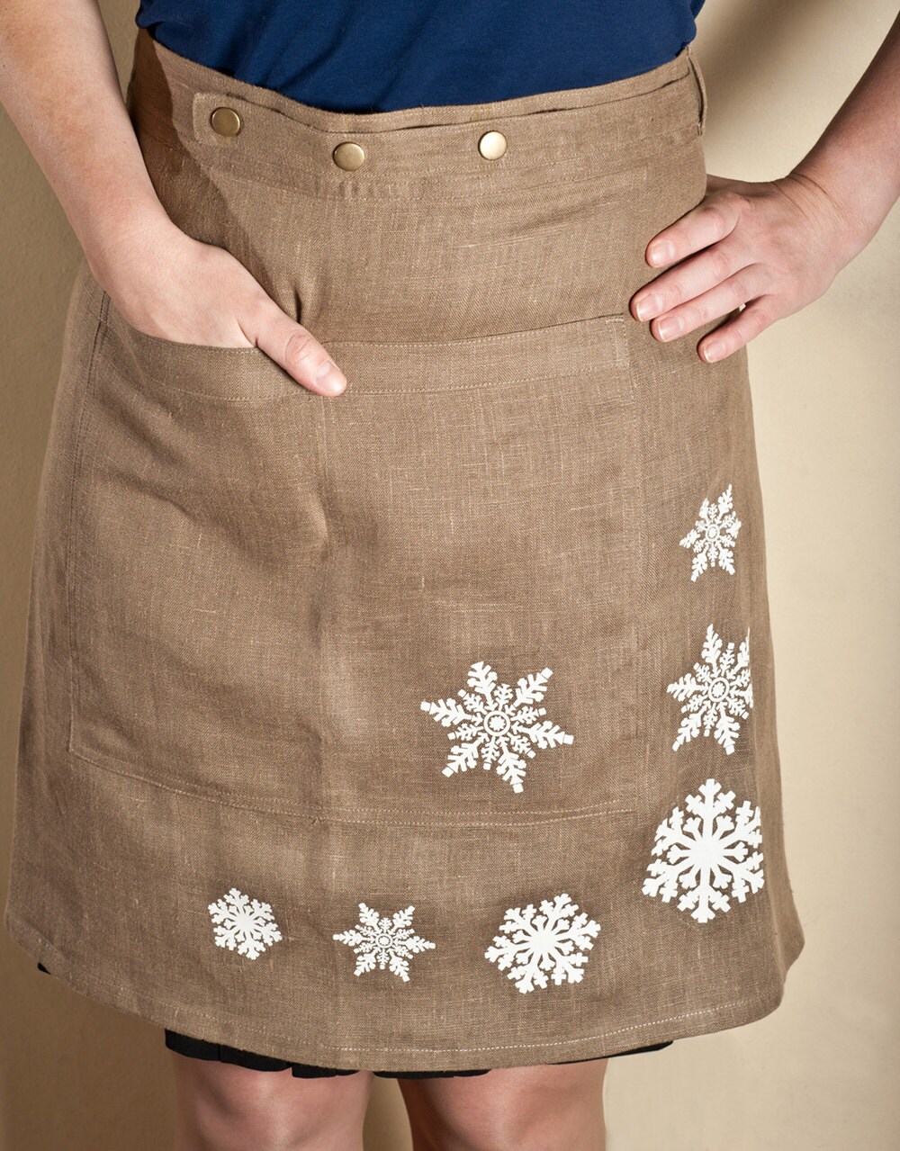 Linen Apron, Chef Apron, Half Apron. Christmas Gift. Natural Beige ...