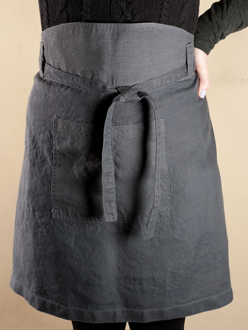Linen Apron Chef Apron Café Apron Half Apron Unisex Apron - Etsy