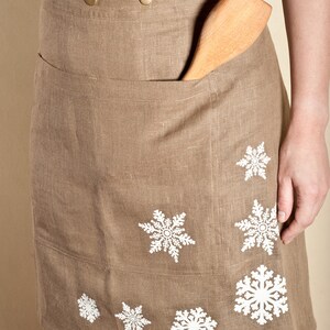Linen Apron, Chef Apron, Half Apron. Christmas Gift. Natural Beige ...