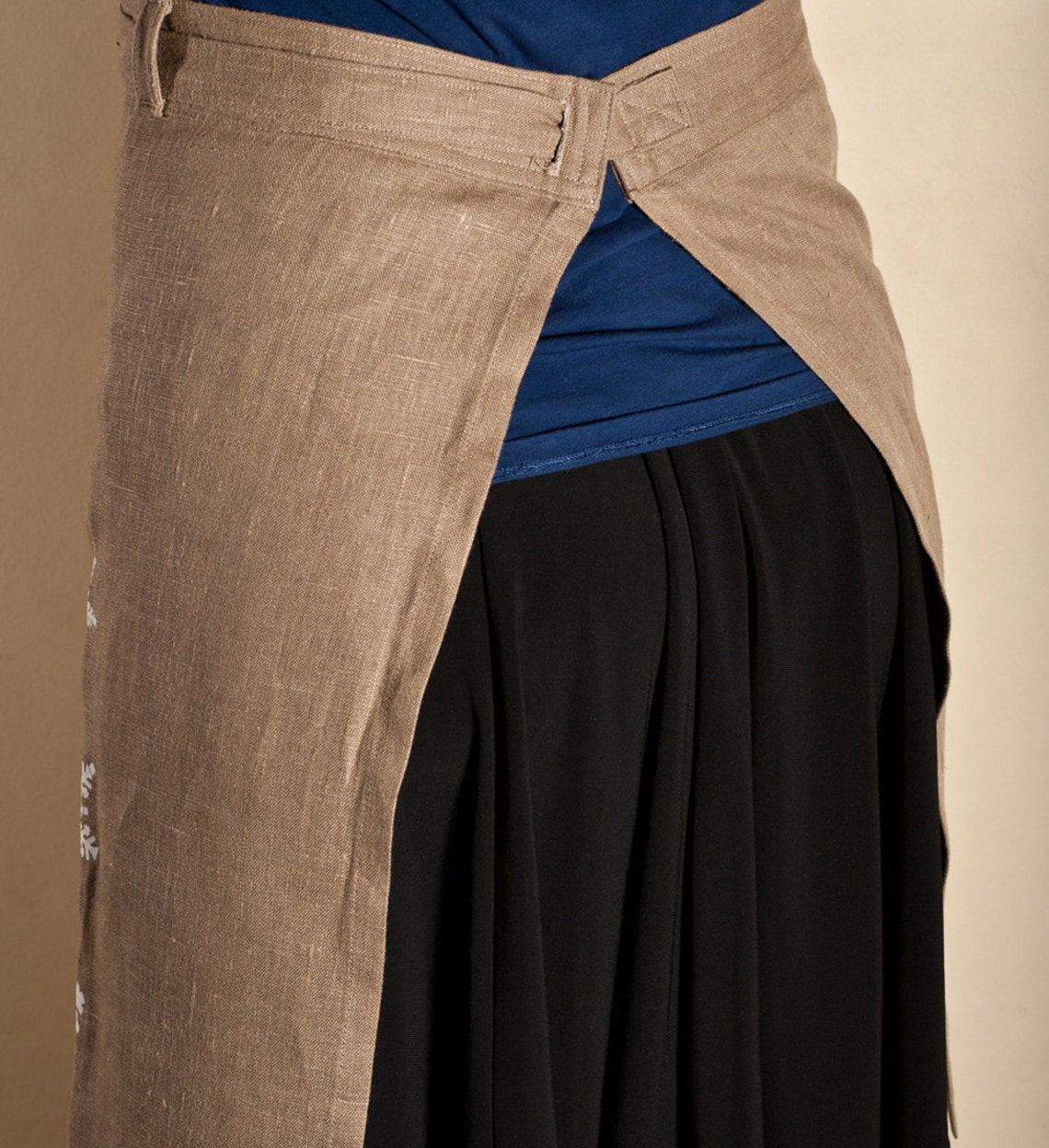 Linen Apron, Chef Apron, Half Apron. Christmas Gift. Natural Beige ...