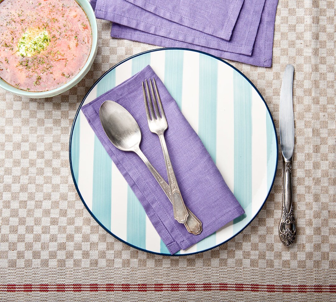 Violet Linen Napkin. Set of 4 Napkins. Cocktail Napkins. - Etsy