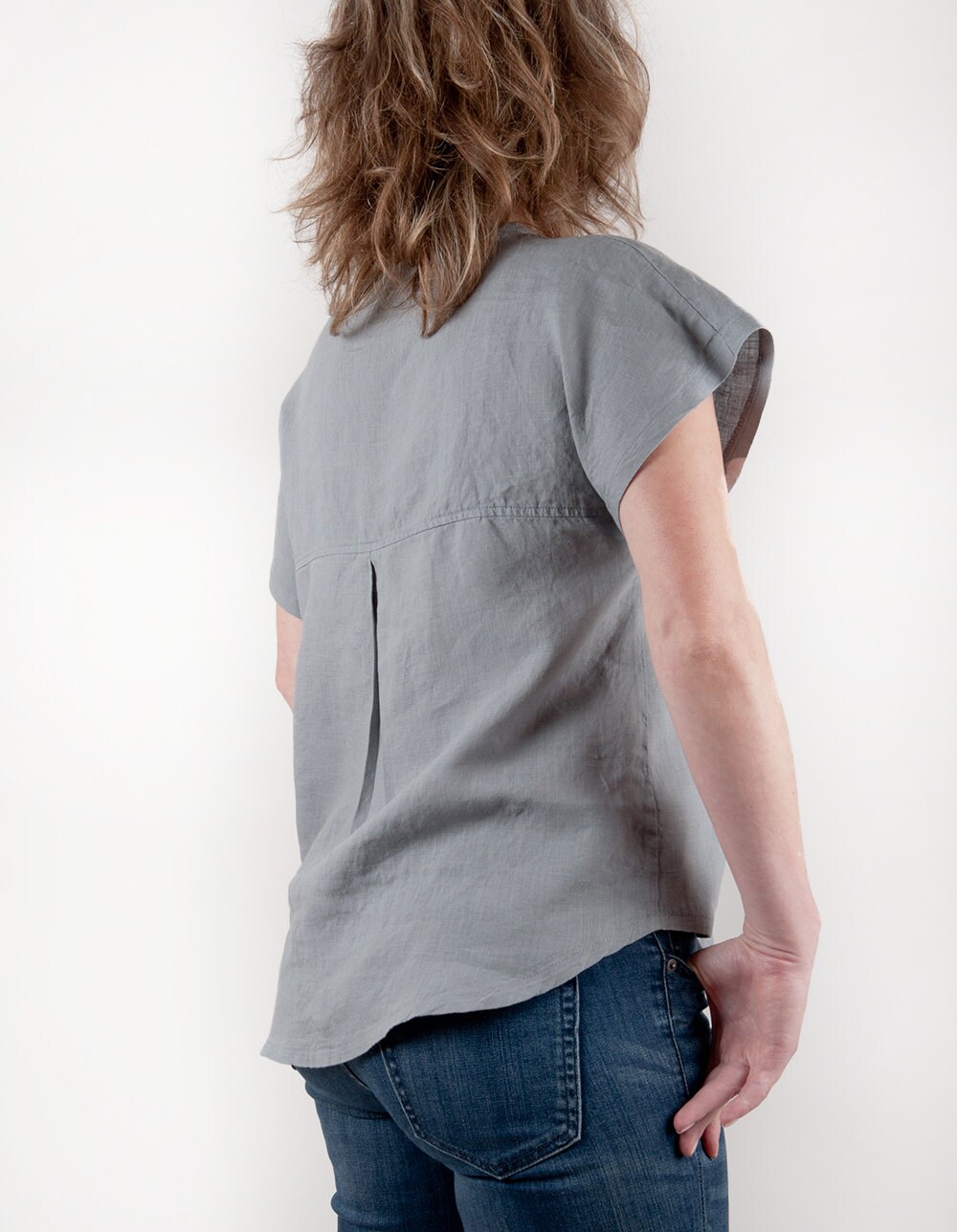 Loose Linen Tunic Top. Light Gray Color. Light Weight Linen. - Etsy