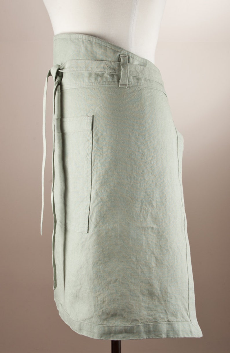 Linen Apron Chef Apron Half Apron. 100% Linen. Celadon. - Etsy