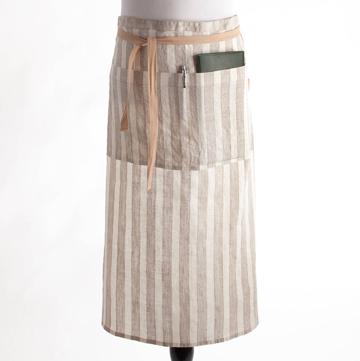 Striped Linen Bistro Apron: Natural Beige, Unisex - Etsy