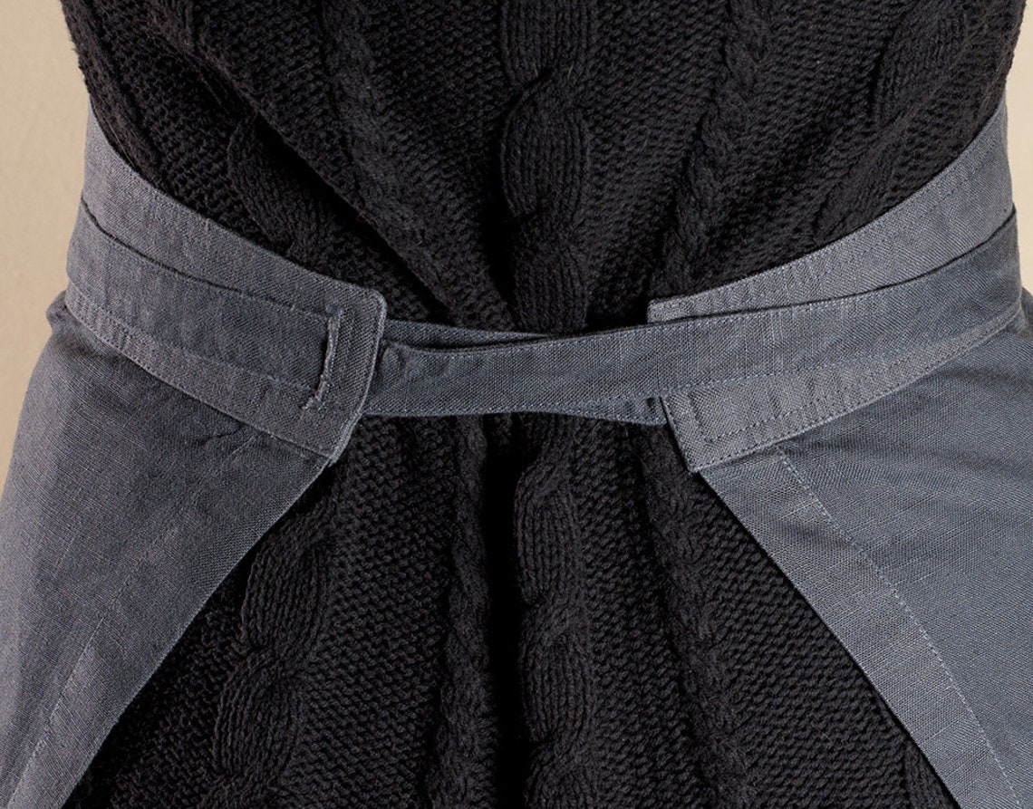 Linen Apron Chef Apron Café Apron Half Apron Unisex Apron - Etsy